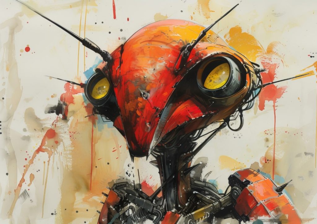 Robotic Insect Art: Futuristic and Striking Design