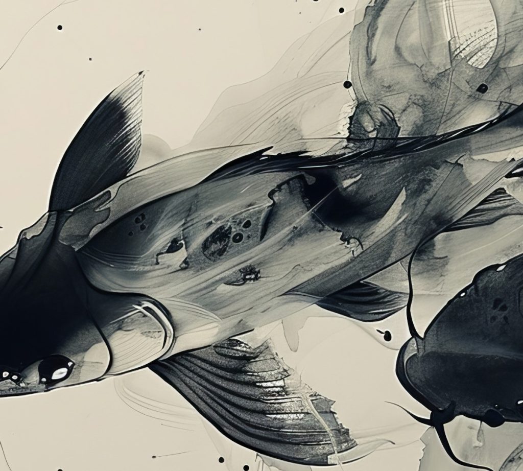 Ink Koi Art - Paintings By Simon