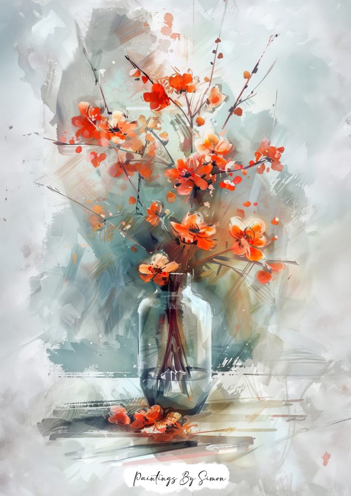 Vase of Flowers: Vibrant Watercolor Painting with Bold Colors 💮