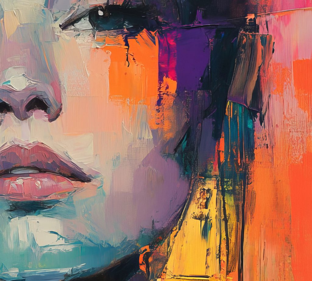 Vibrant Portrait: Bold Colors and Expressive Brushstrokes